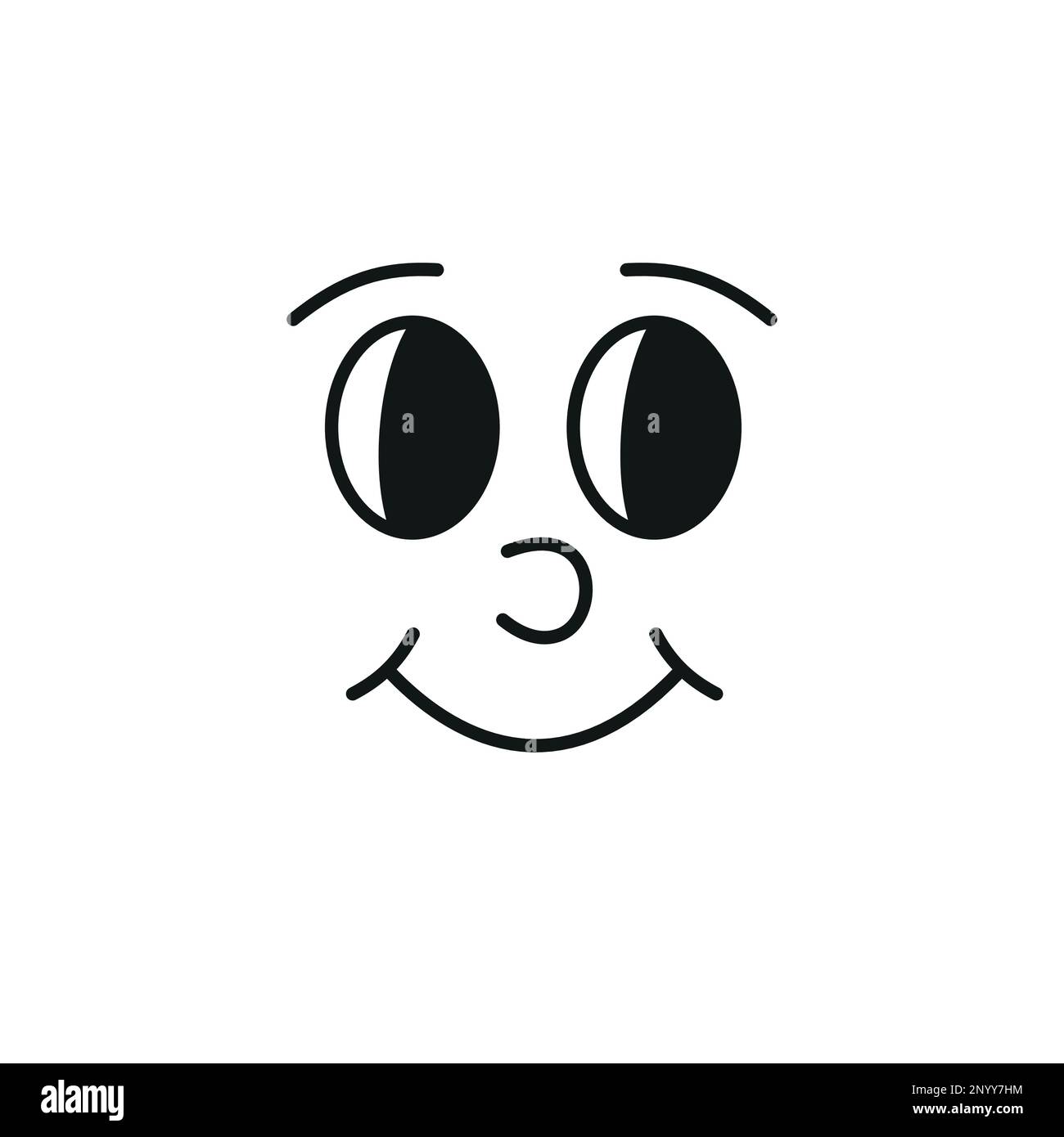 Set mit Retro 30s-Zeichentrickfiguren, lustigen Gesichtern. 50s, 60s ...