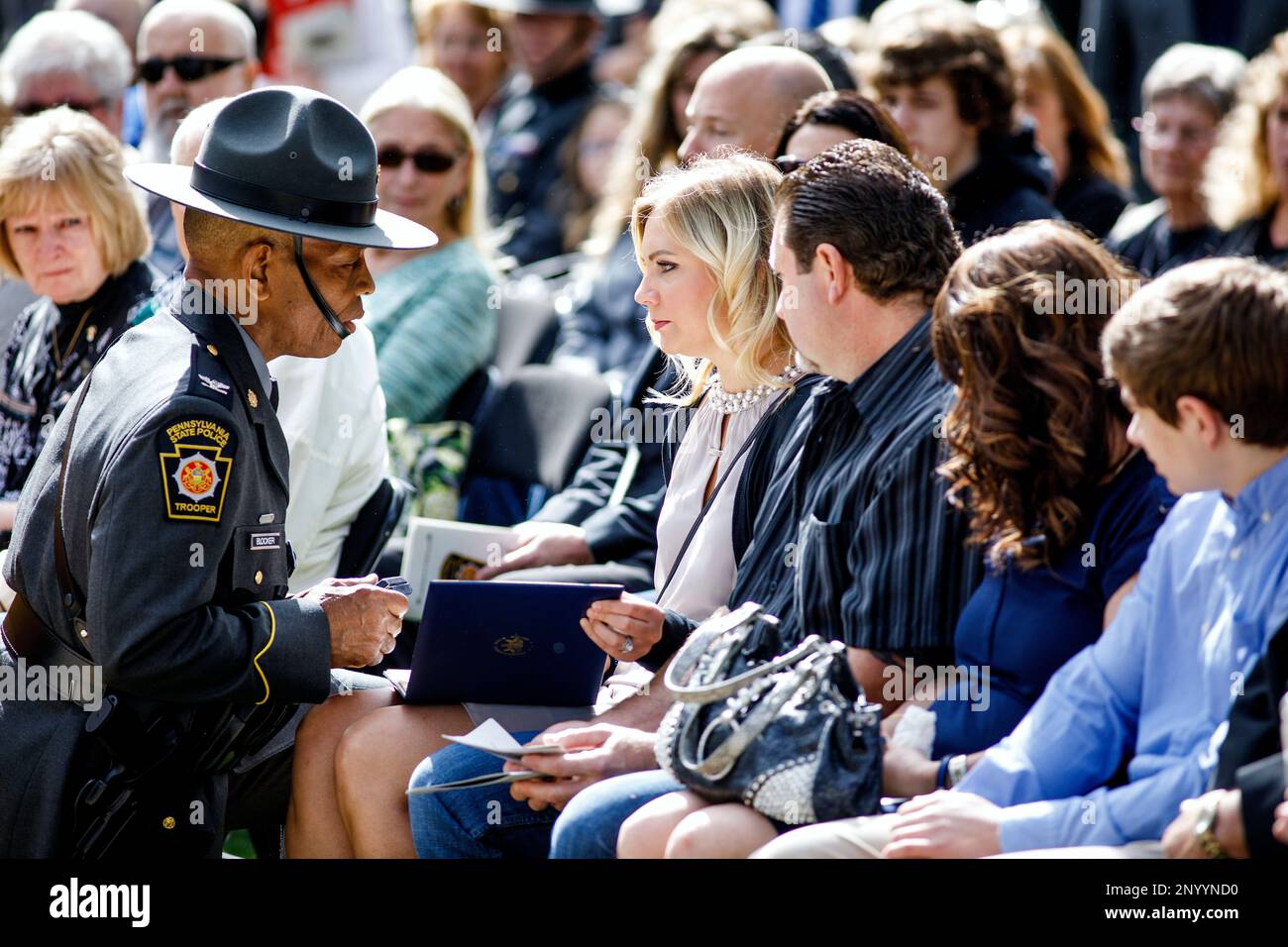 State Police Commissioner Col. Tyree Blocker presents the Pa. State ...
