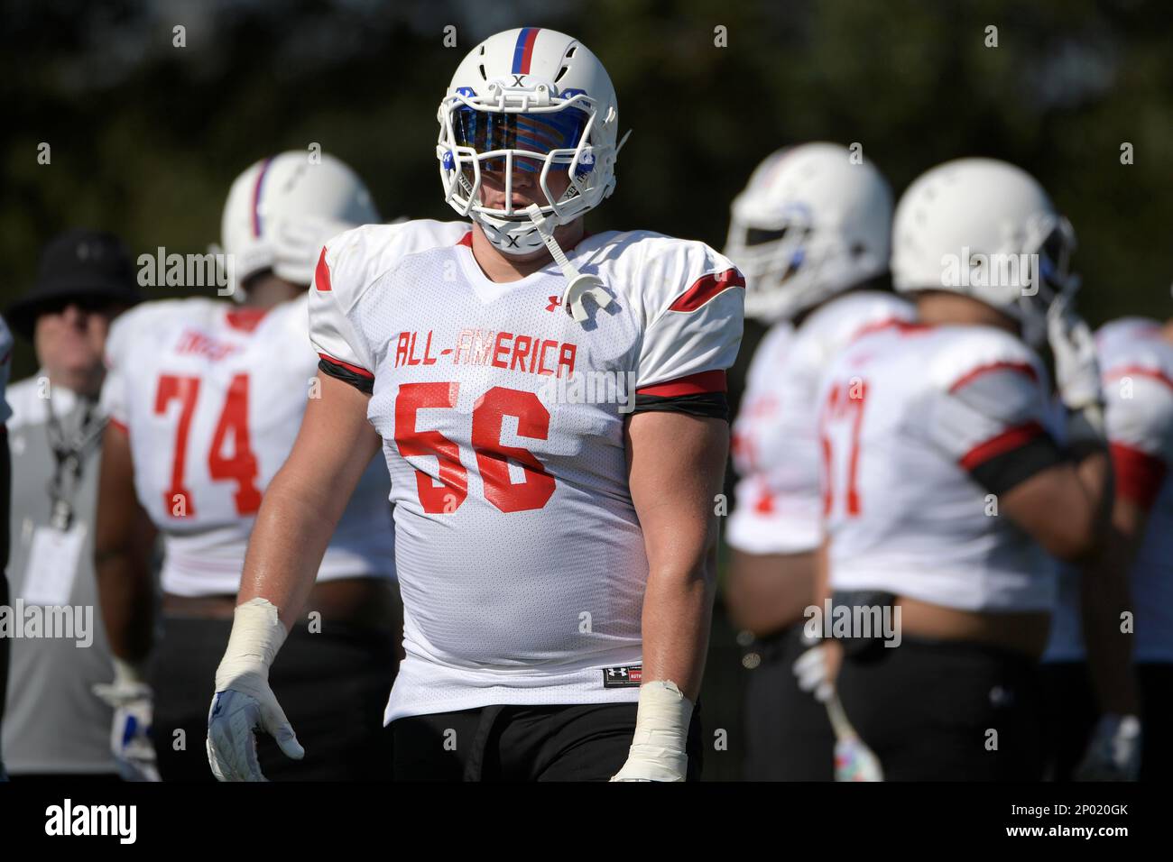 Team Highlight offensive lineman Robert Hainsey waits for a play during ...