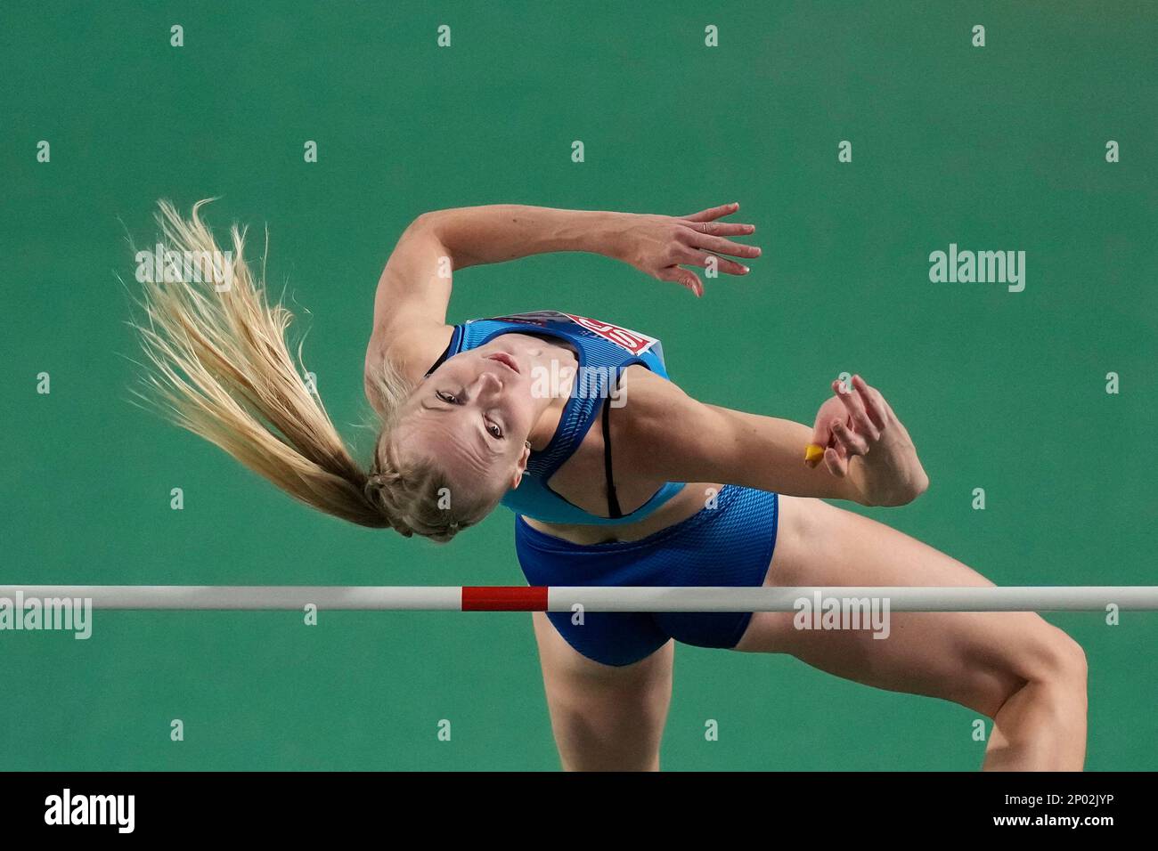 Heta Tuuri, of Finland, makes an attempt in the Women High Jump ...