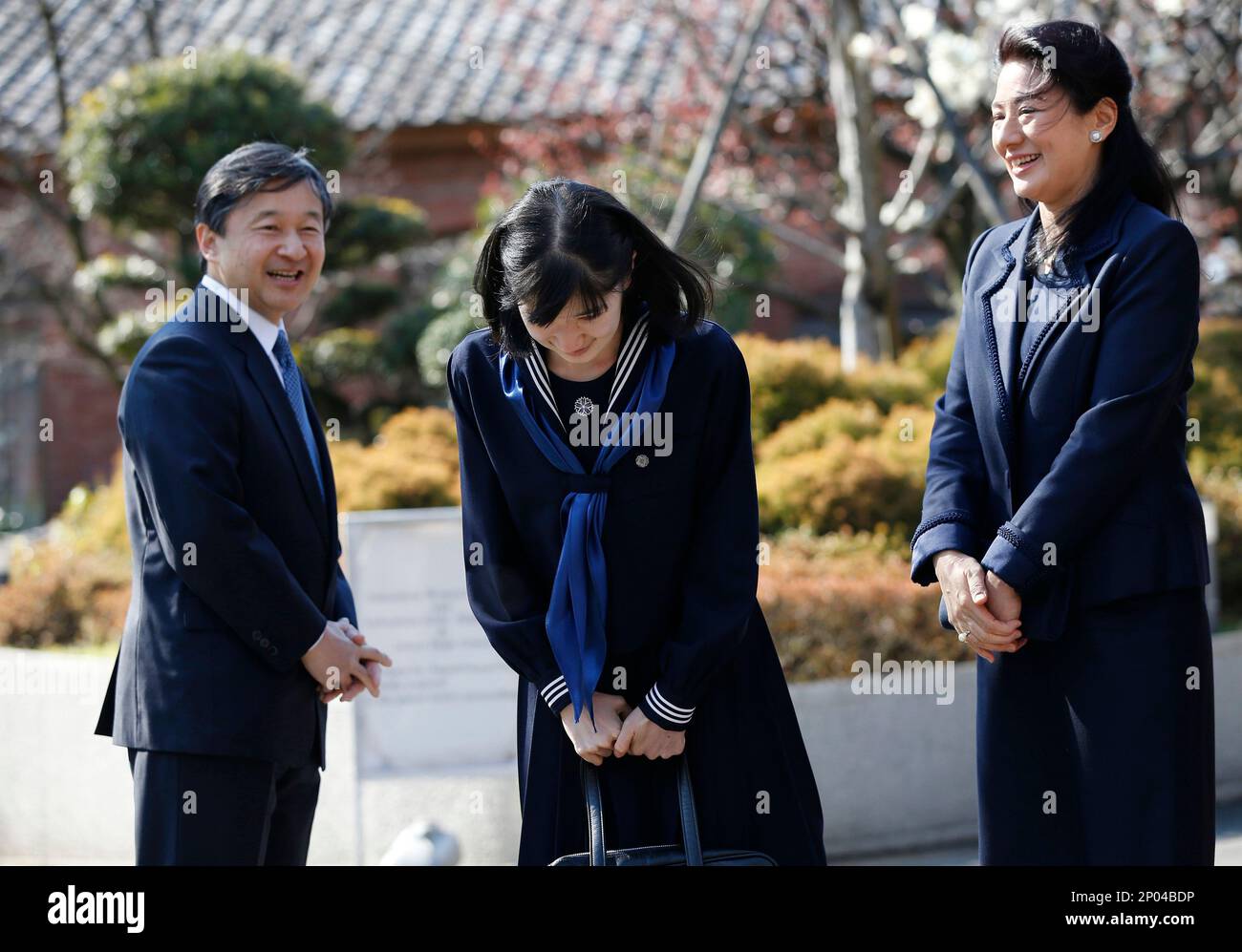 Japan's Princess Aiko, center, accompanied by her parents Crown Prince ...