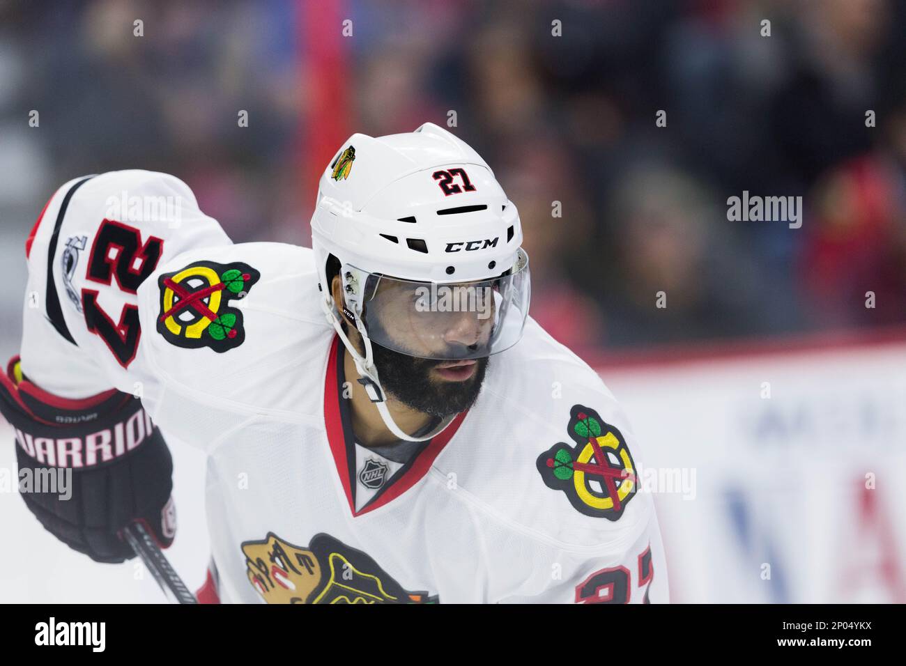 March 16, 2017: Chicago Blackhawks defenseman Johnny Oduya (27) during ...