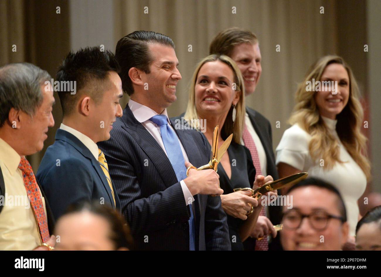 Malaysian tycoon Tony Tiah, from left, his son, developer Joo Kim Tiah ...