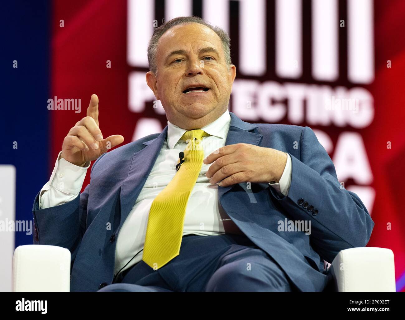 National Harbor, Maryland, USA. 2. März 2023. Chris Ruddy, CEO Newsmax ...