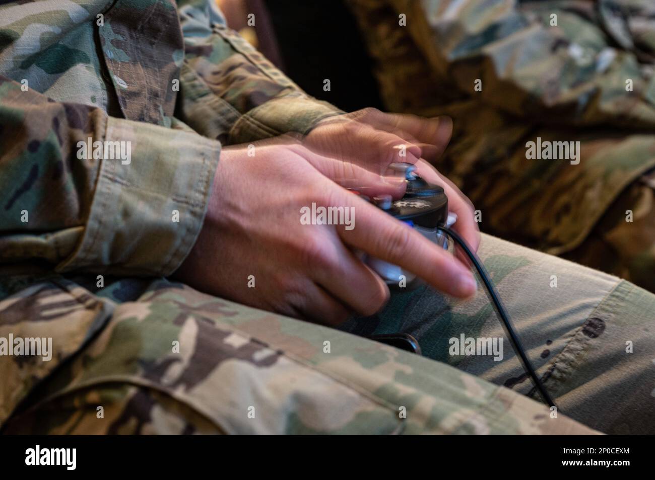 USA Air Force Staff Sgt. Nico Natale spielt am 7. Februar 2023 bei ...