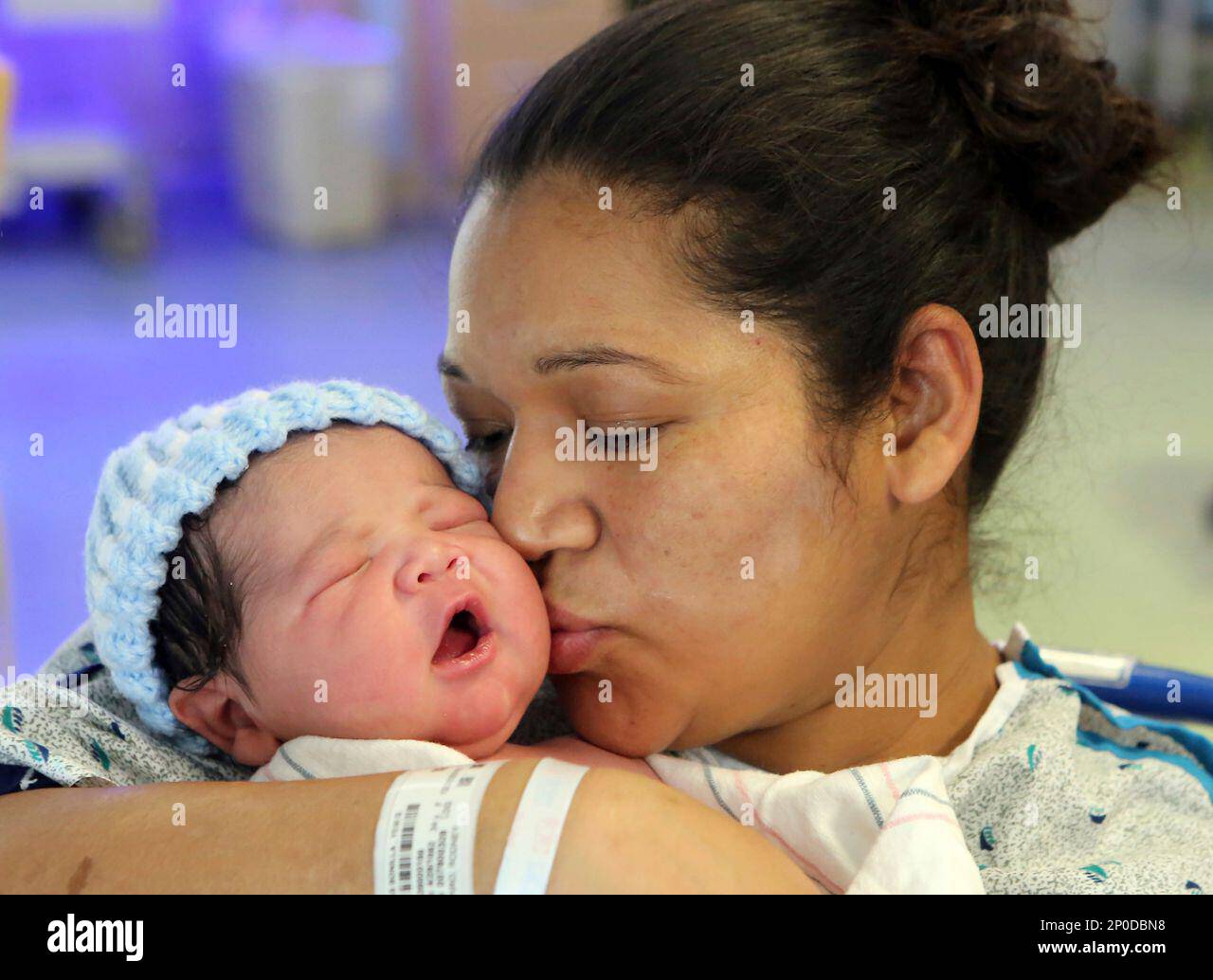 Yesi Cubas Bonilla, of Atlantic City, gave birth to the first baby born ...