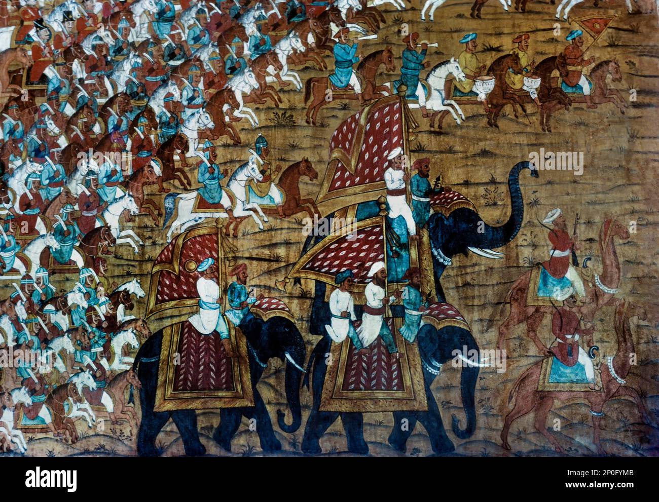 Fresken aus dem 18. Jahrhundert, Wandbilder im Daria Daulat Bagh oder ...