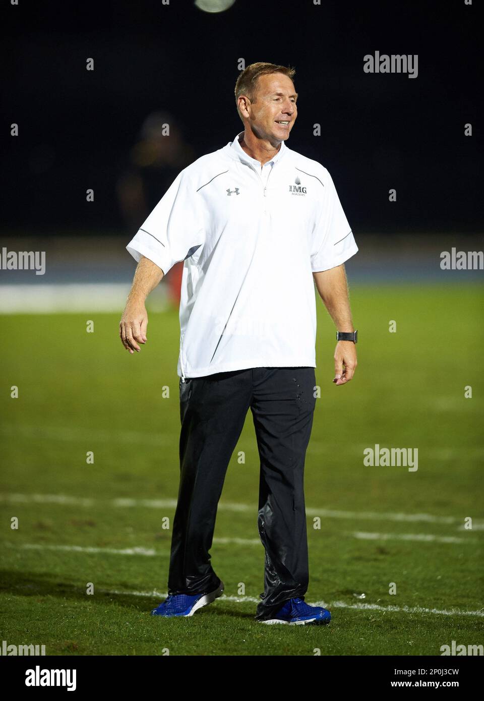 IMG Academy Ascenders head coach Kevin Wright after getting the water ...