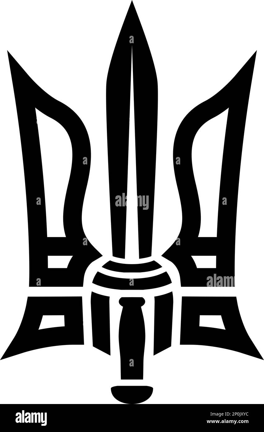 Stilisierter ukrainischer Dreizack mit Schwertform. Ukrainisches ...