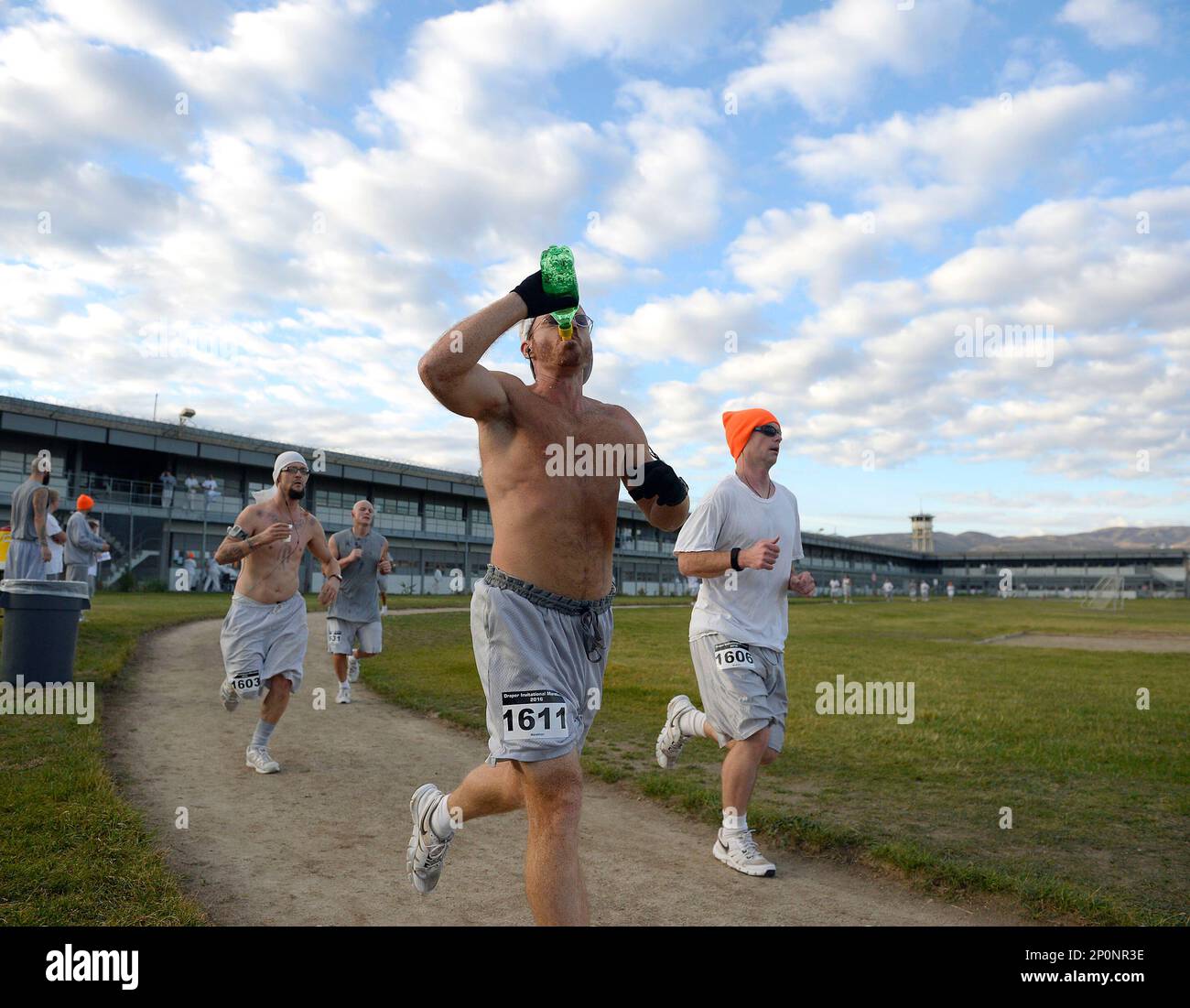 Inmates at the Utah State Prison in Draper, Utah, run the enclosed ...
