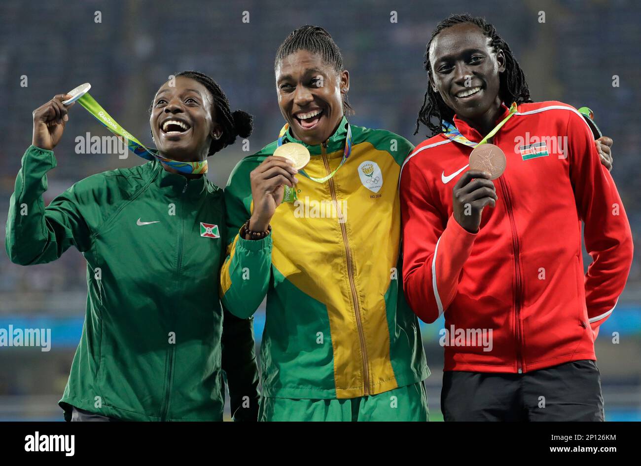 Medalist in the women's 800 meters, from left, Burundi's Francine ...