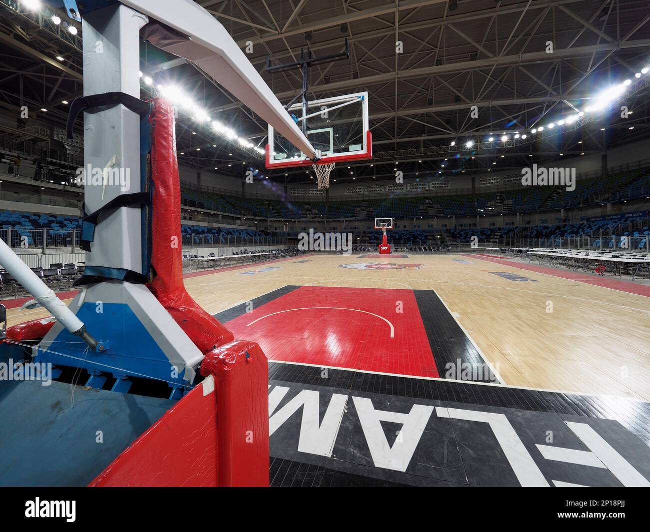 7 June 2016: A basketball court is setup inside Arena Carioca 2, but ...