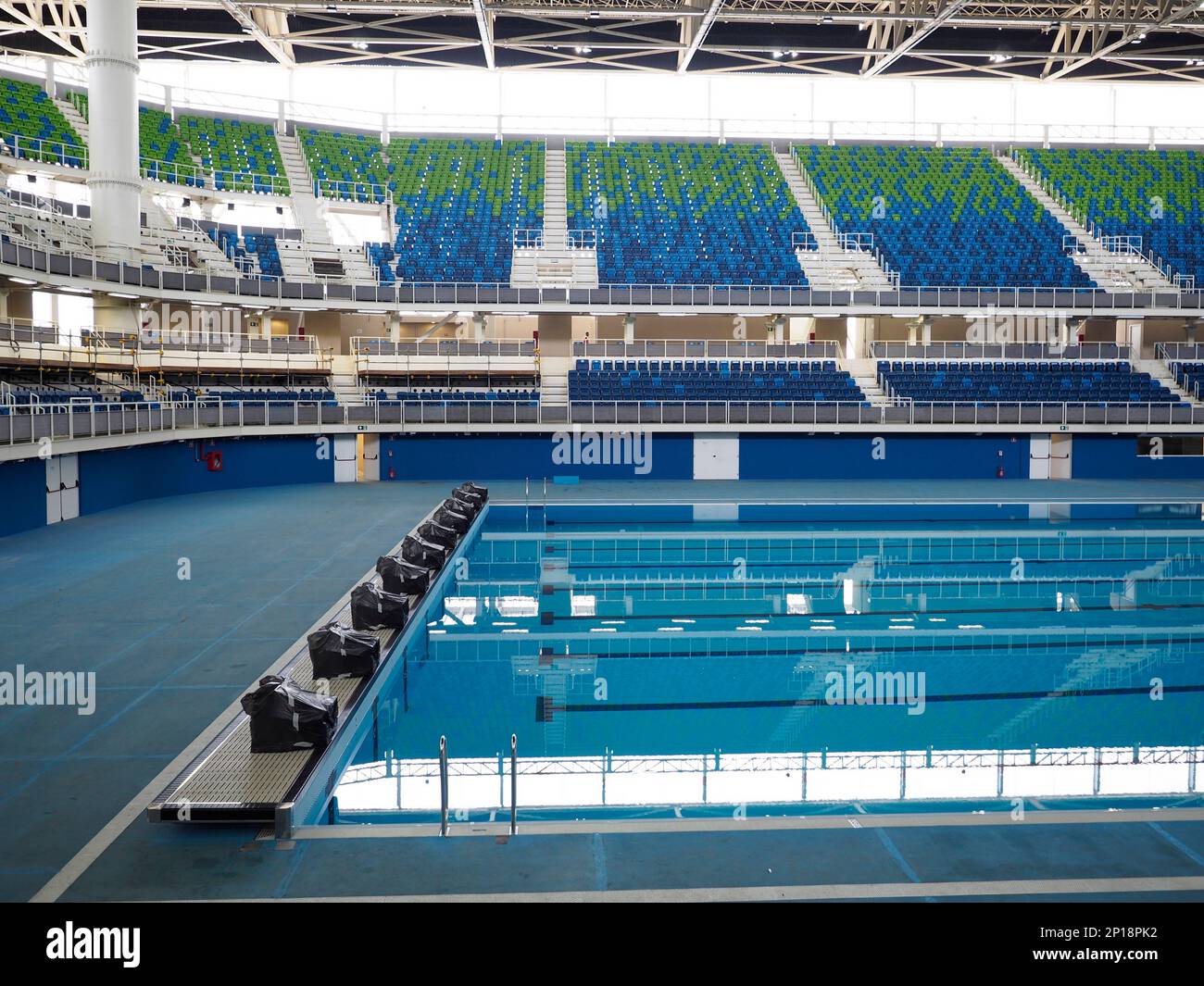 7 June 2016: An inside view of the Olympic Aquatics Stadium, a ...