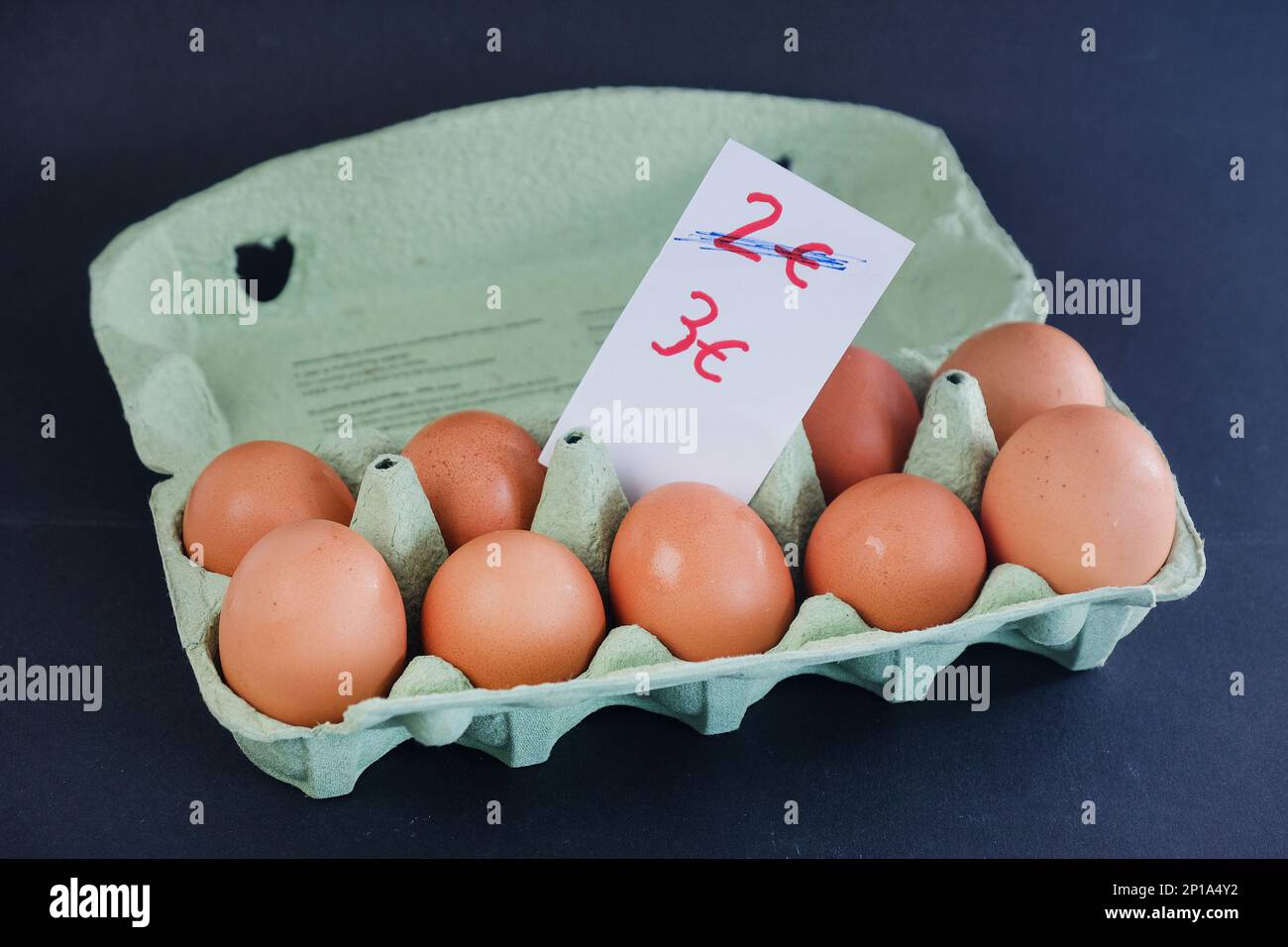 Schaubild zur Erhöhung des Eierpreises in Zagreb, Kroatien, am 02. Februar 2023. Die Eierpreise ...