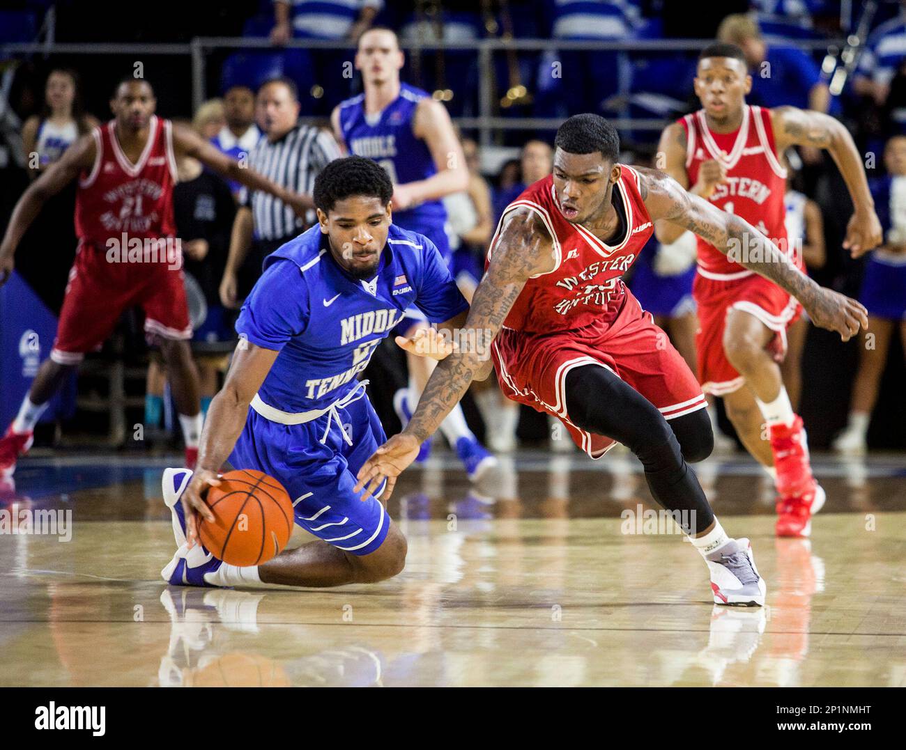 Western Kentucky guard Fredrick Edmond (25) and Middle Tennessee ...