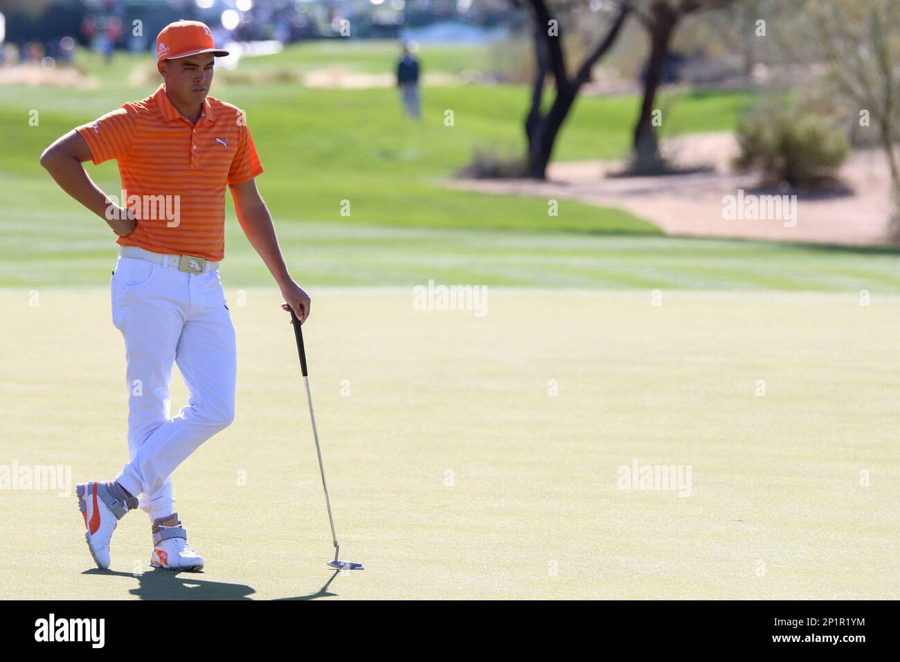 02 February 2016: Rickie Fowler heads on the first whole of the Waste ...