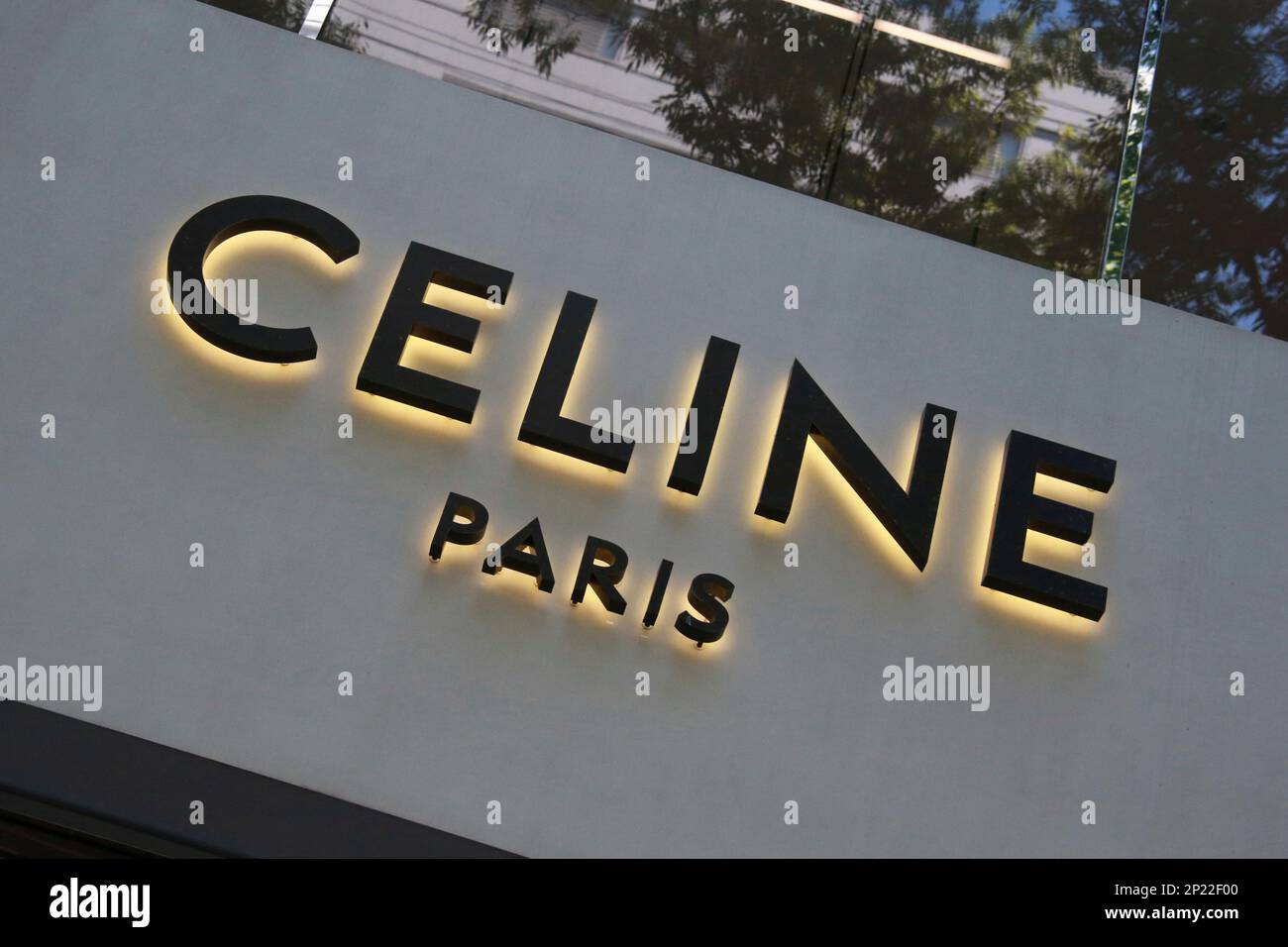 The logo of Celine (Céline) is seen at Omotesando in Minato Ward, Tokyo ...