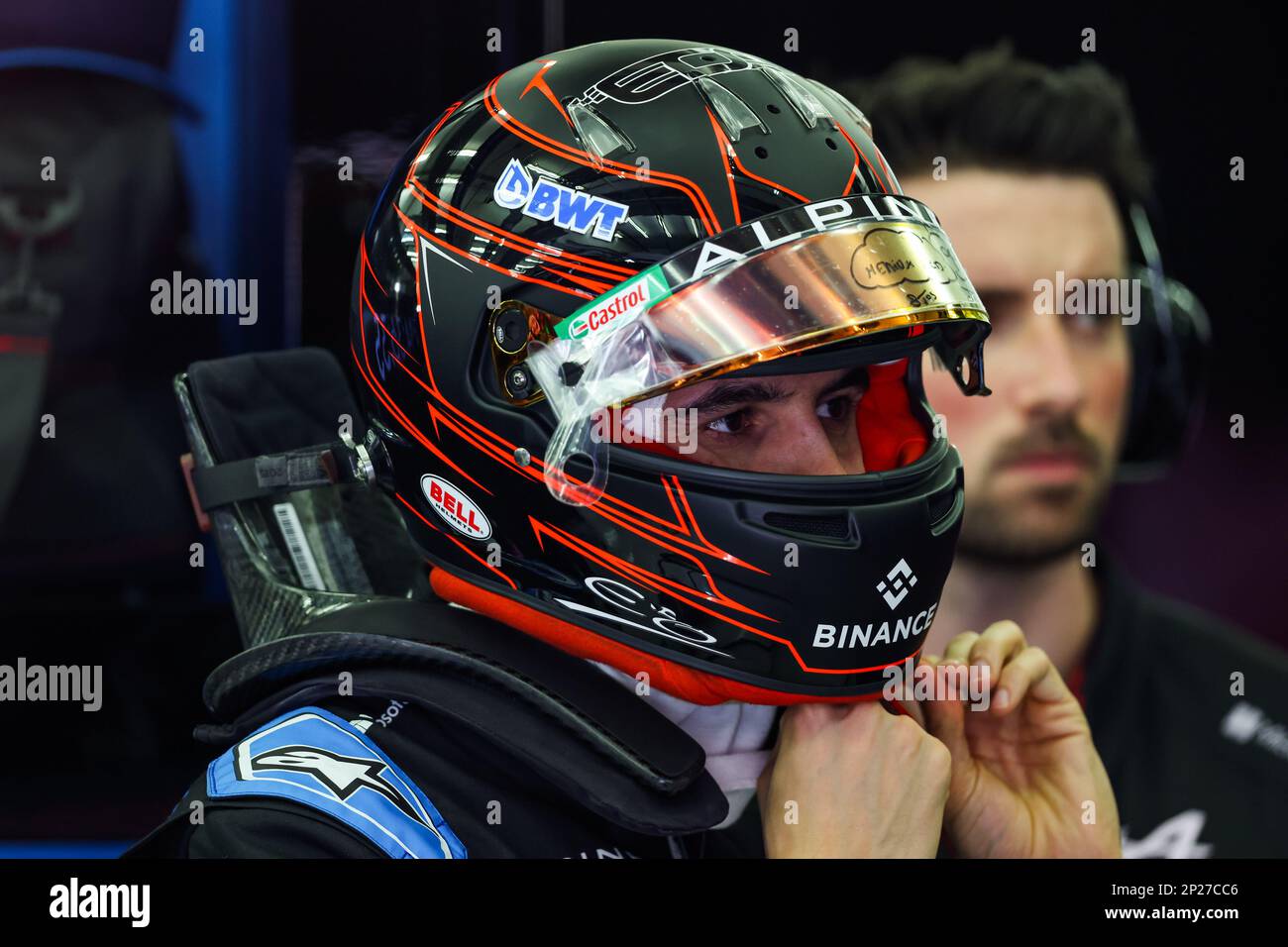 OCON Esteban (Fra), Alpine F1 Team A523, Portrait während des Formel 1 Gulf Air Bahrain Grand ...