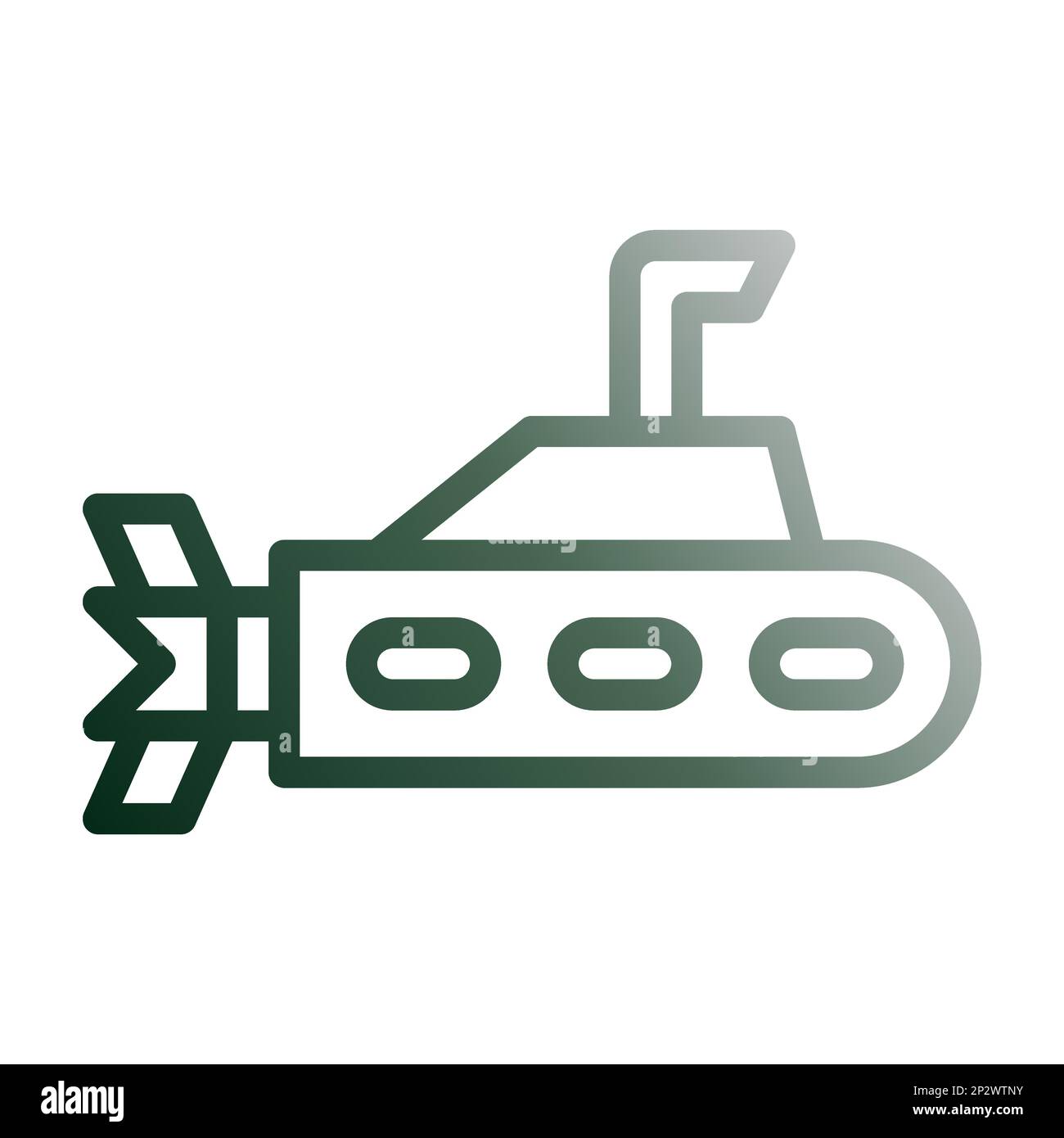 U-Boot-Symbol Umriss-Stil militärische Illustration Vektor-Armeeelement ...