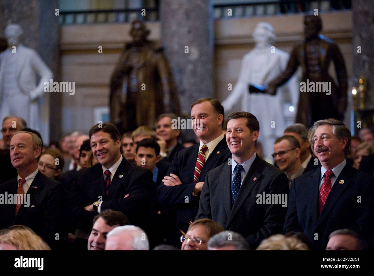Reps. Bill Shuster, R-Pa., second from left, Tom Rooney, R-Fla., center ...