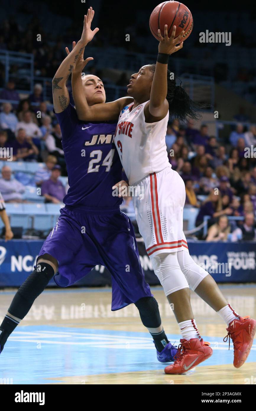 21 March 2015: Ohio State's Kelsey Mitchell (3) and James Madison's ...