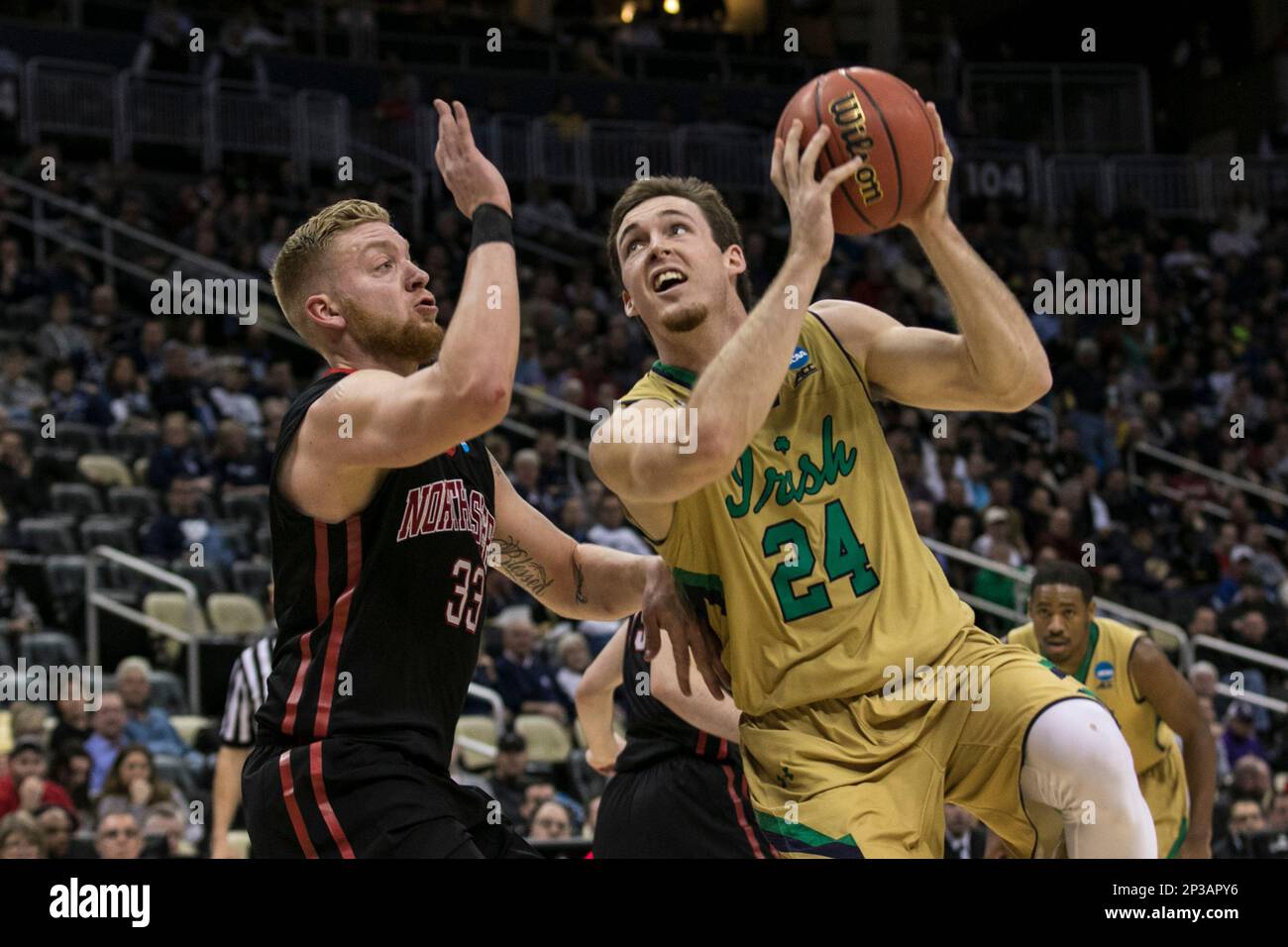 19 March 2015: Guard/Forward Pat Connaughton (24) of the Notre Dame ...