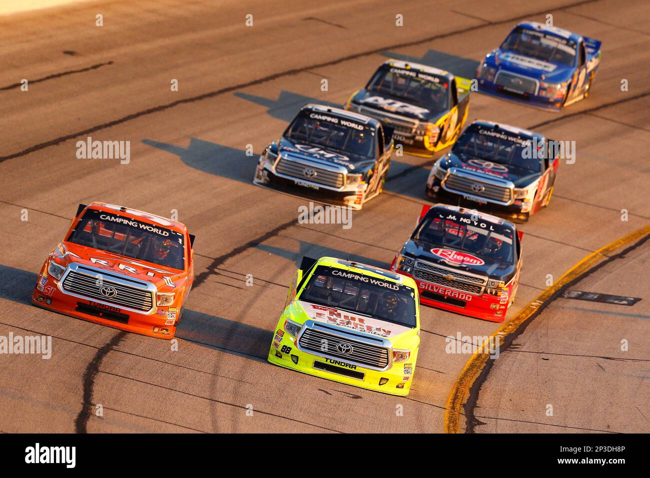 Matt Crafton (88) and Daniel Suarez (51) during the NASCAR Truck Series ...