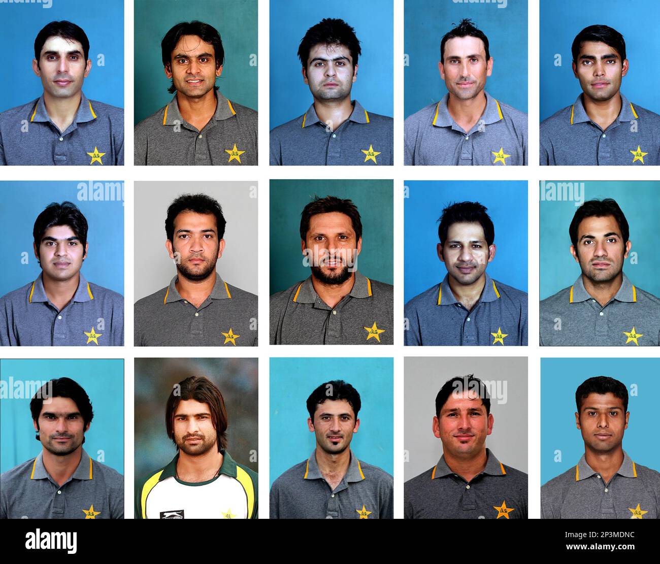This combination of official pictures released by the Pakistan Cricket ...