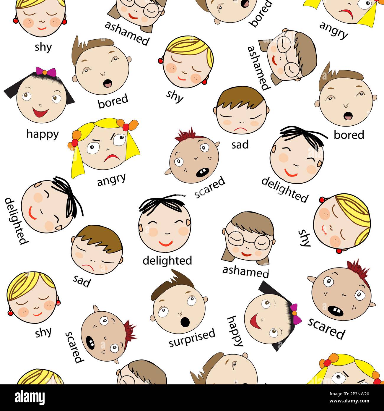 Emociones de los niños Stock-Vektorgrafiken kaufen - Alamy