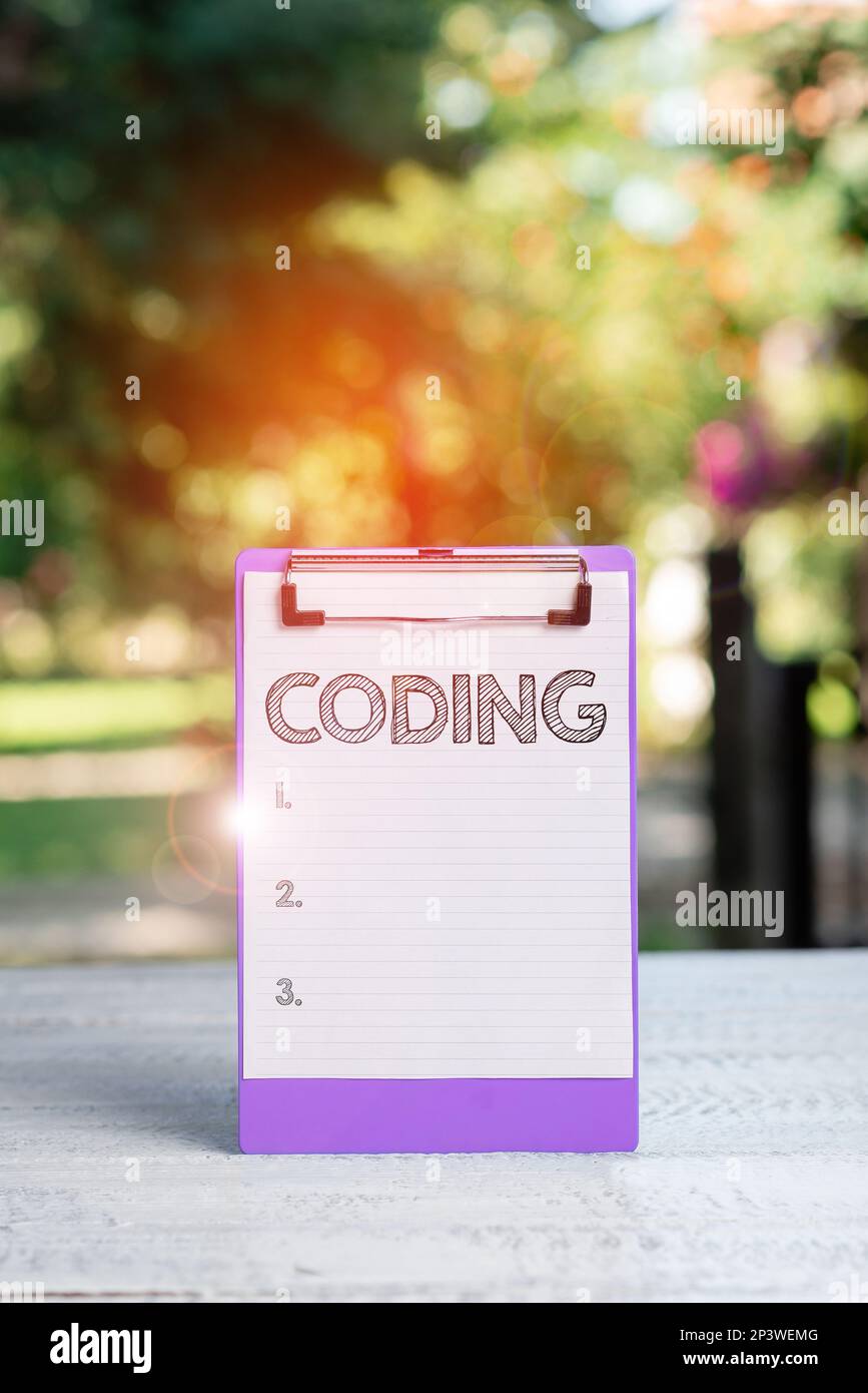 Codierung der konzeptionellen Anzeige. Konzept, das die Zuweisung von ...