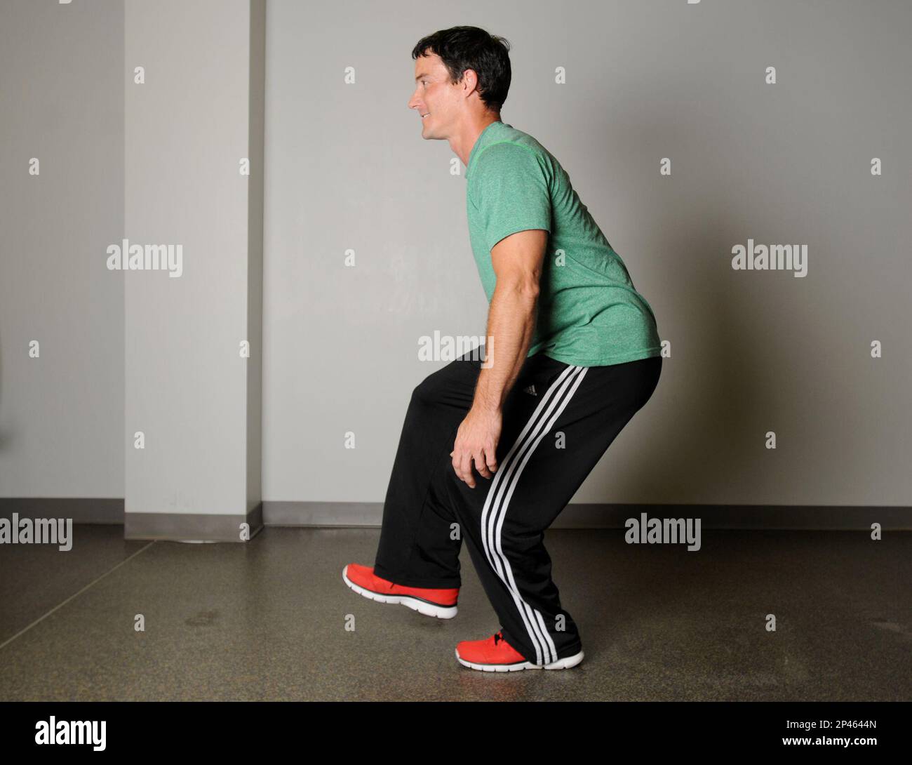 Lunge to Hop and Stick - 1. Set up in stork stance (balance on one leg ...