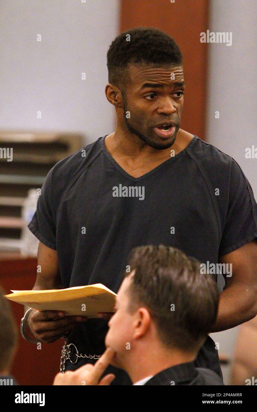 Jason Griffith reads a letter to the court during his sentencing ...