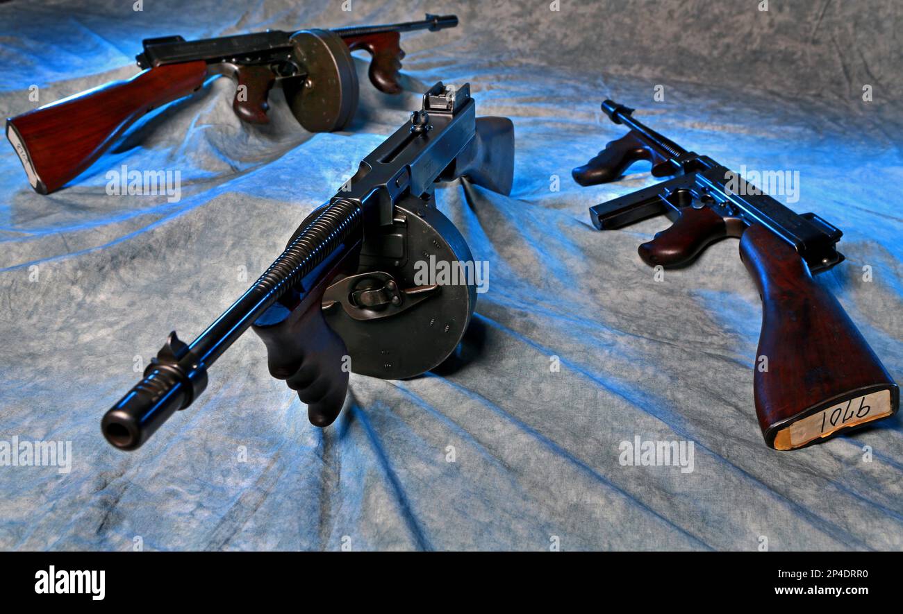 This May 29, 2014 photo shows Thompson automatic submachine guns that ...