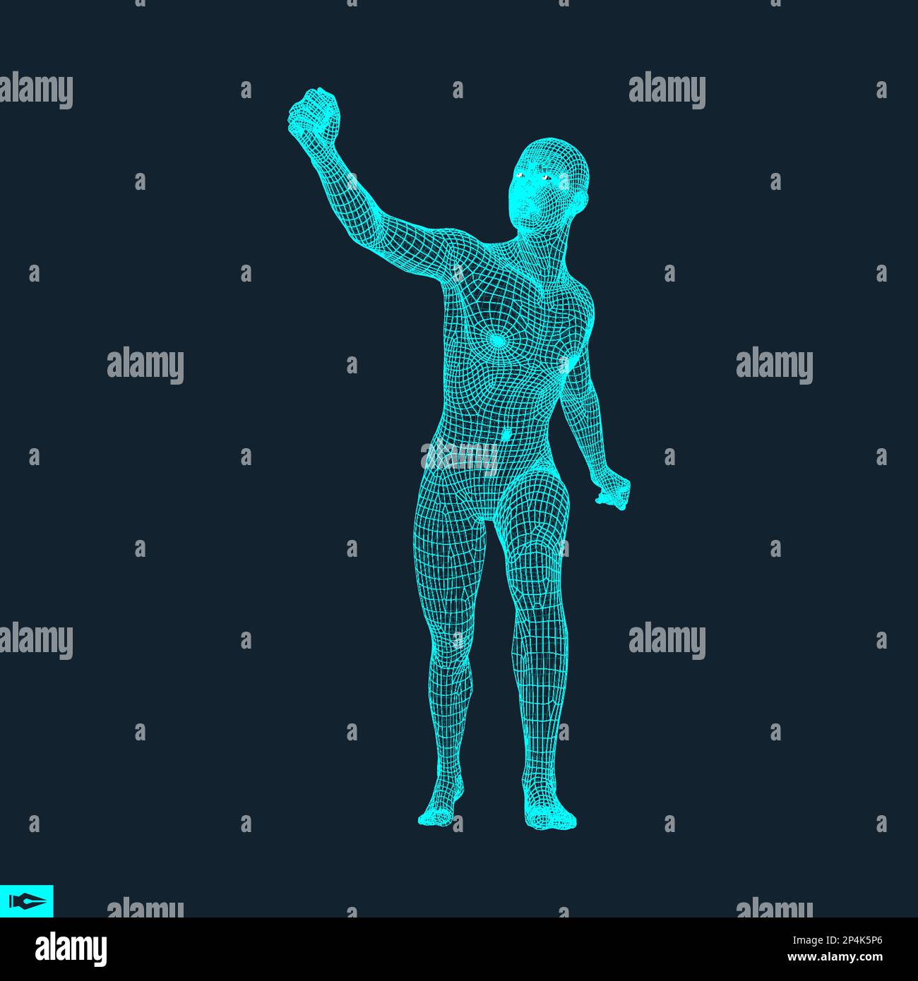 Steht der Mensch. Menschen mit Arm nach oben. Silhouette für Sport ...