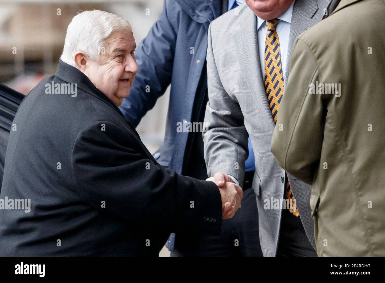 Syrian Foreign Minister Walid al-Moallem arrives for the start of a ...