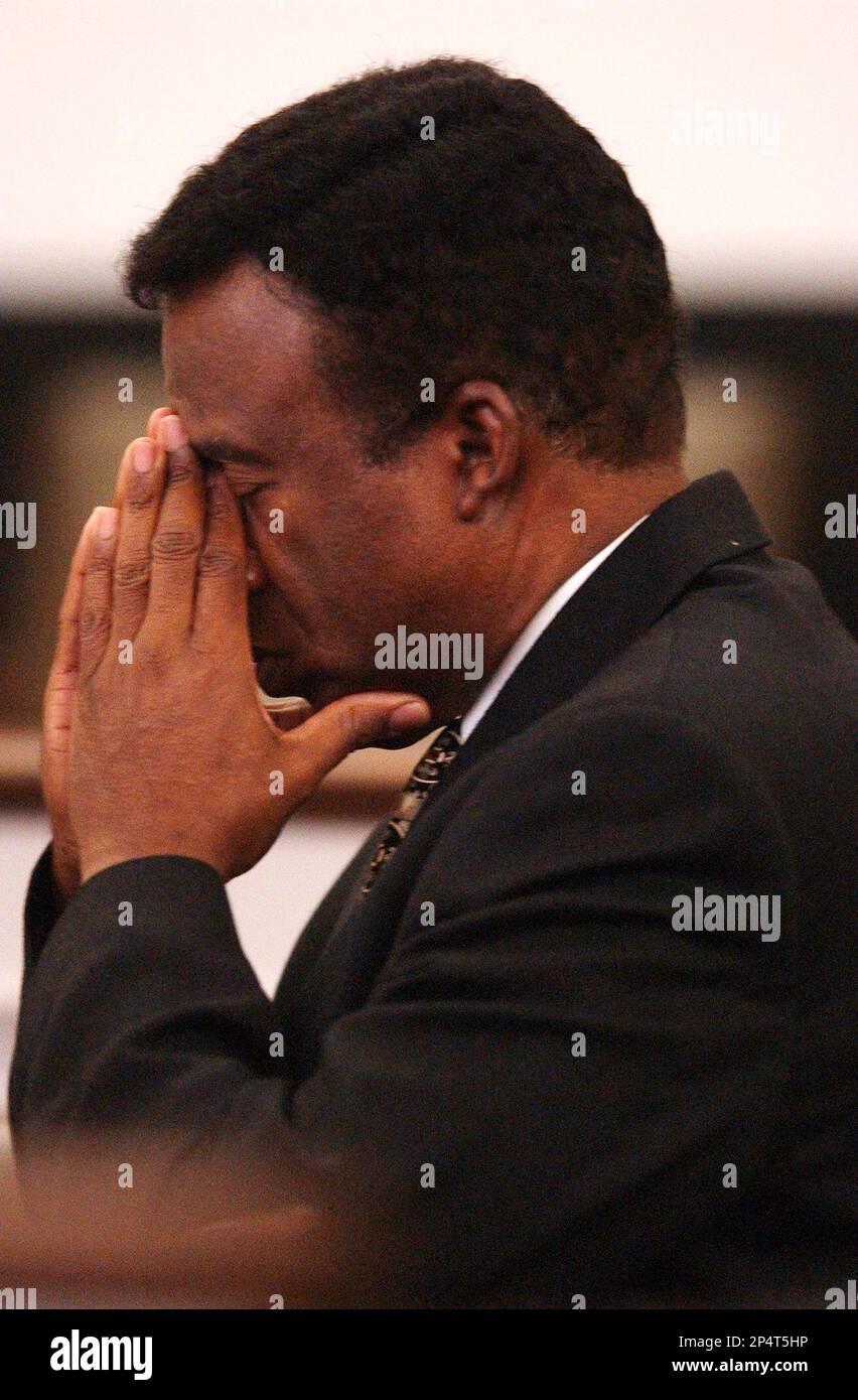 Former DeKalb County Sheriff Sidney Dorsey (cq) rubs his eyes during ...