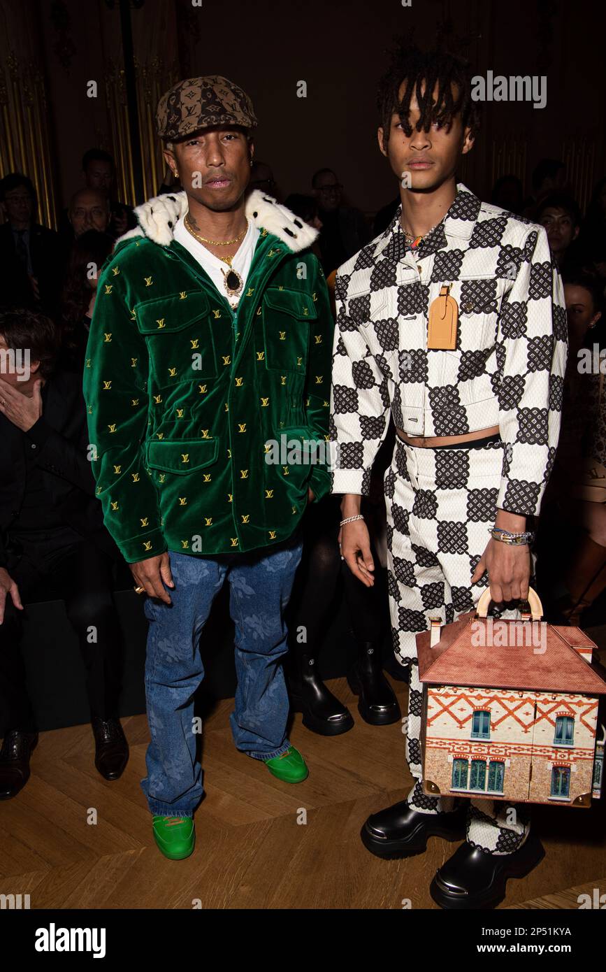 Jaden Smith and Pharrell Williams attend the Louis Vuitton Fall/Winter ...