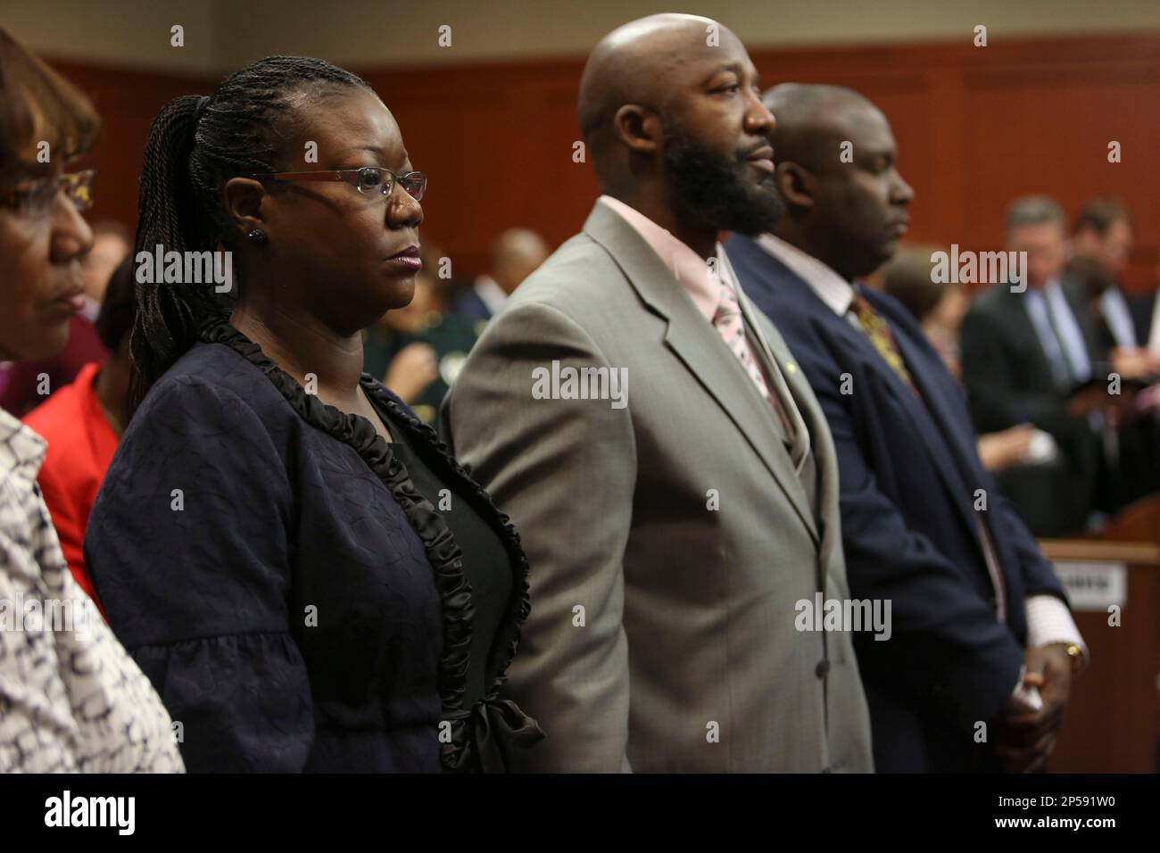 Trayvon Martin's parents, Sabrina Fulton, left, and Tracy Martin ...