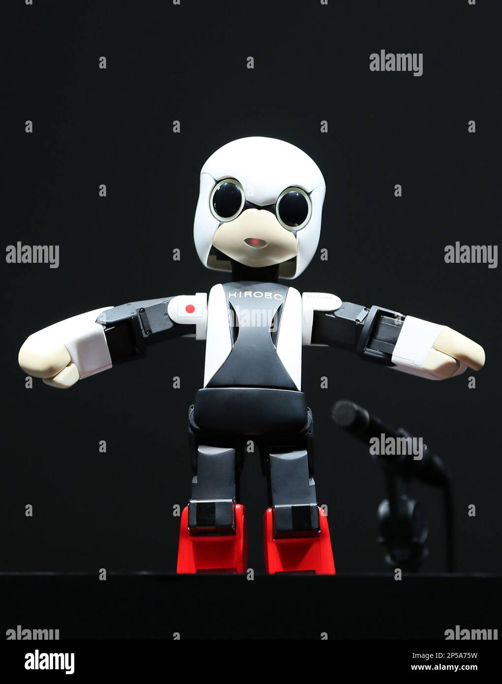 Robot astronaut " Kirobo,'' one of the humanoid communication robots is ...