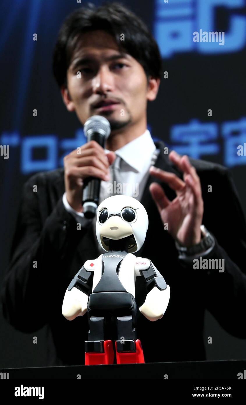 Robot astronaut " Kirobo,'' one of the humanoid communication robots is ...