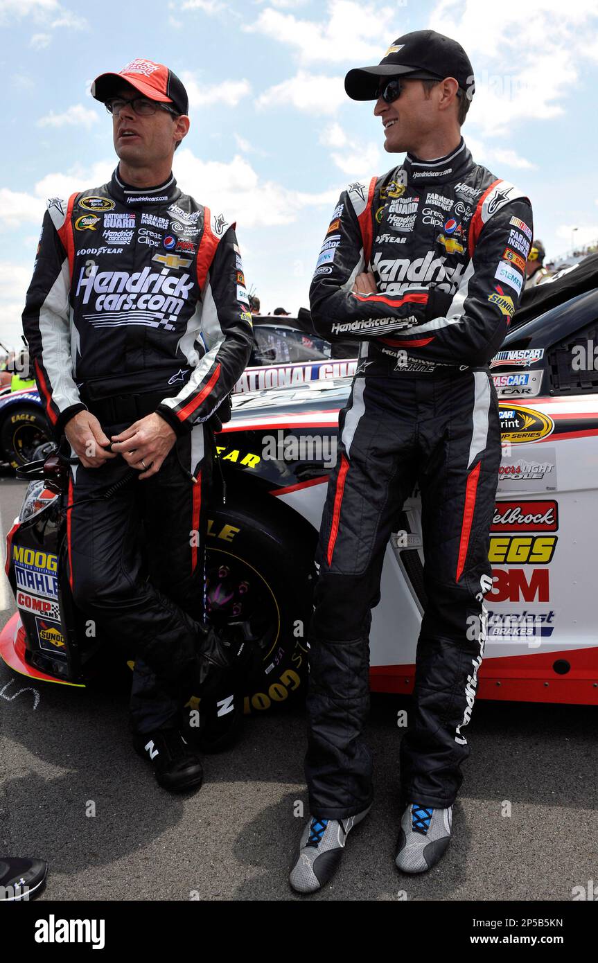 Kasey Kahne (right) and Kenny Francis (left) during practice for the ...
