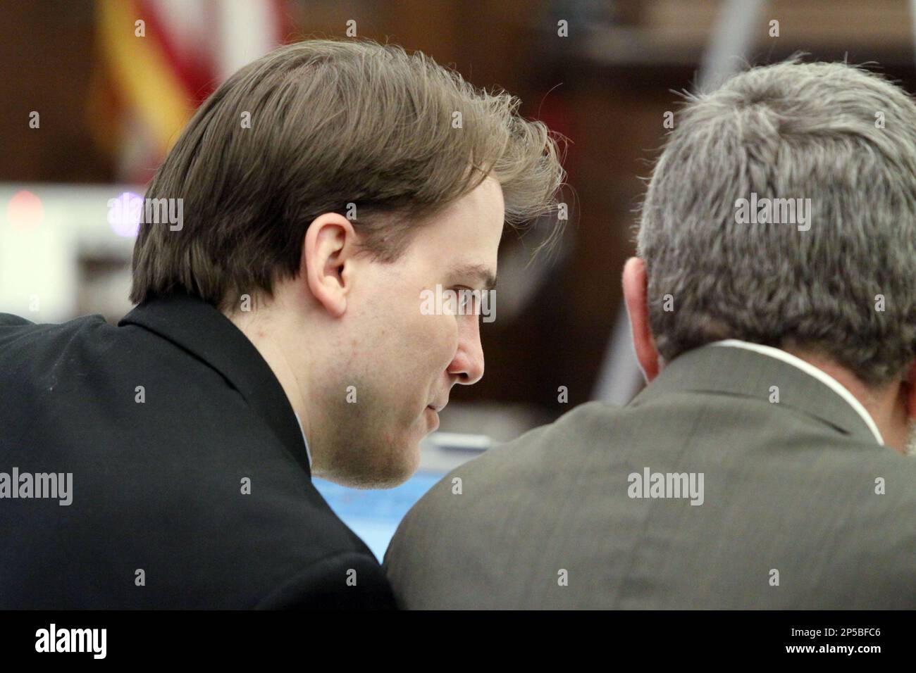 Brett Seacat Left Talks With His Attorney Roger Falk During This