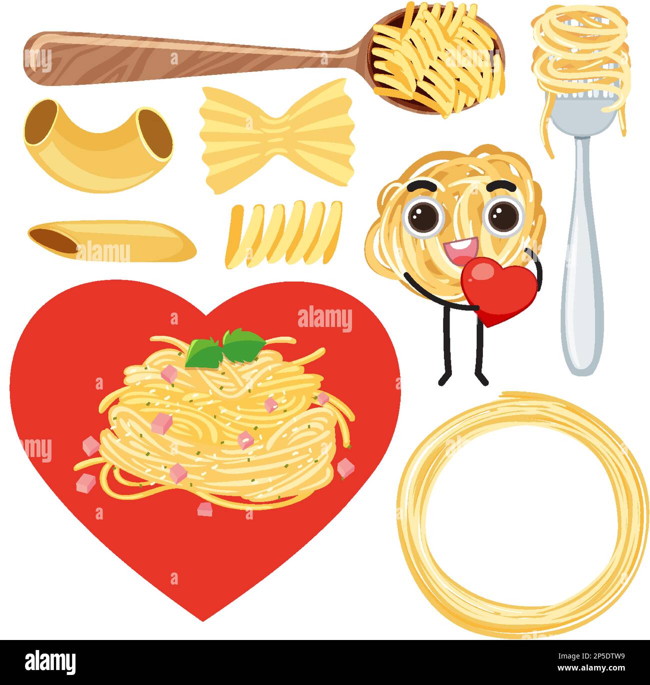 Pasta cartoon Ausgeschnittene Stockfotos und -bilder - Alamy