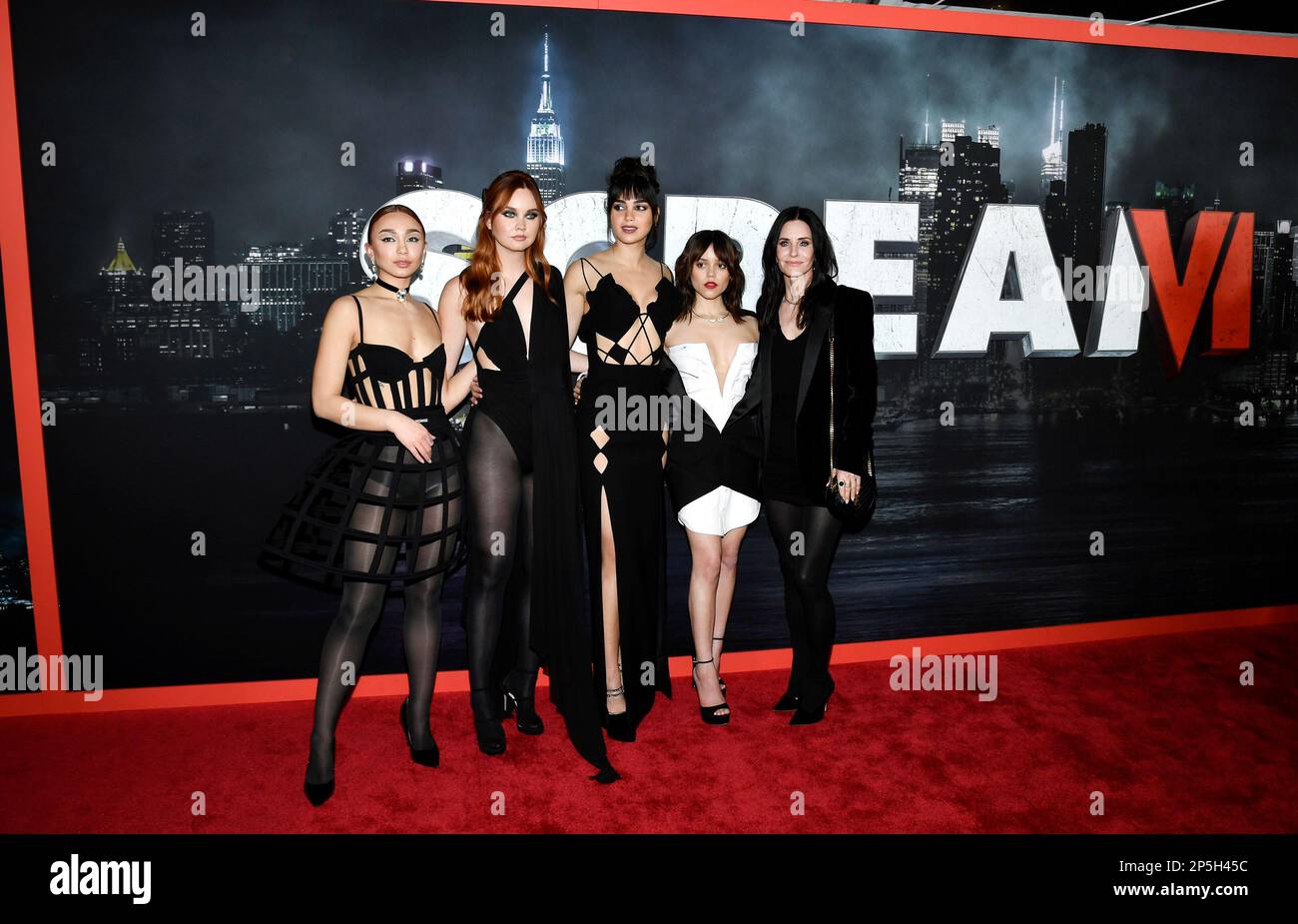 Devyn Nekoda, left, Liana Liberato, Melissa Barrera, Jenna Ortega and ...
