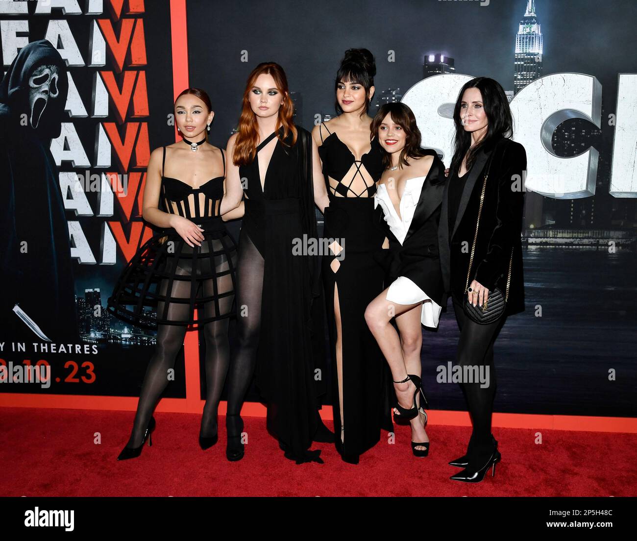 Devyn Nekoda, left, Liana Liberato, Melissa Barrera, Jenna Ortega and ...