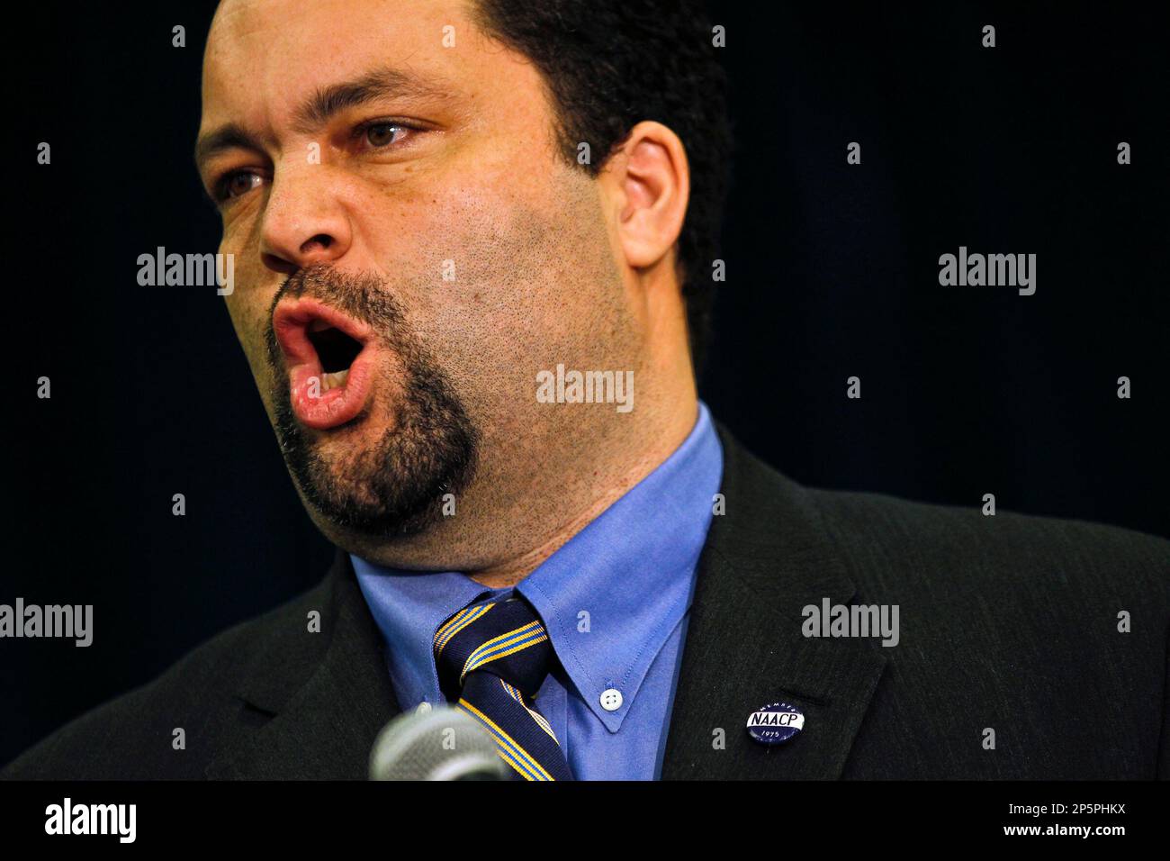 NAACP President and CEO Ben Jealous speaks at a news conference to ...