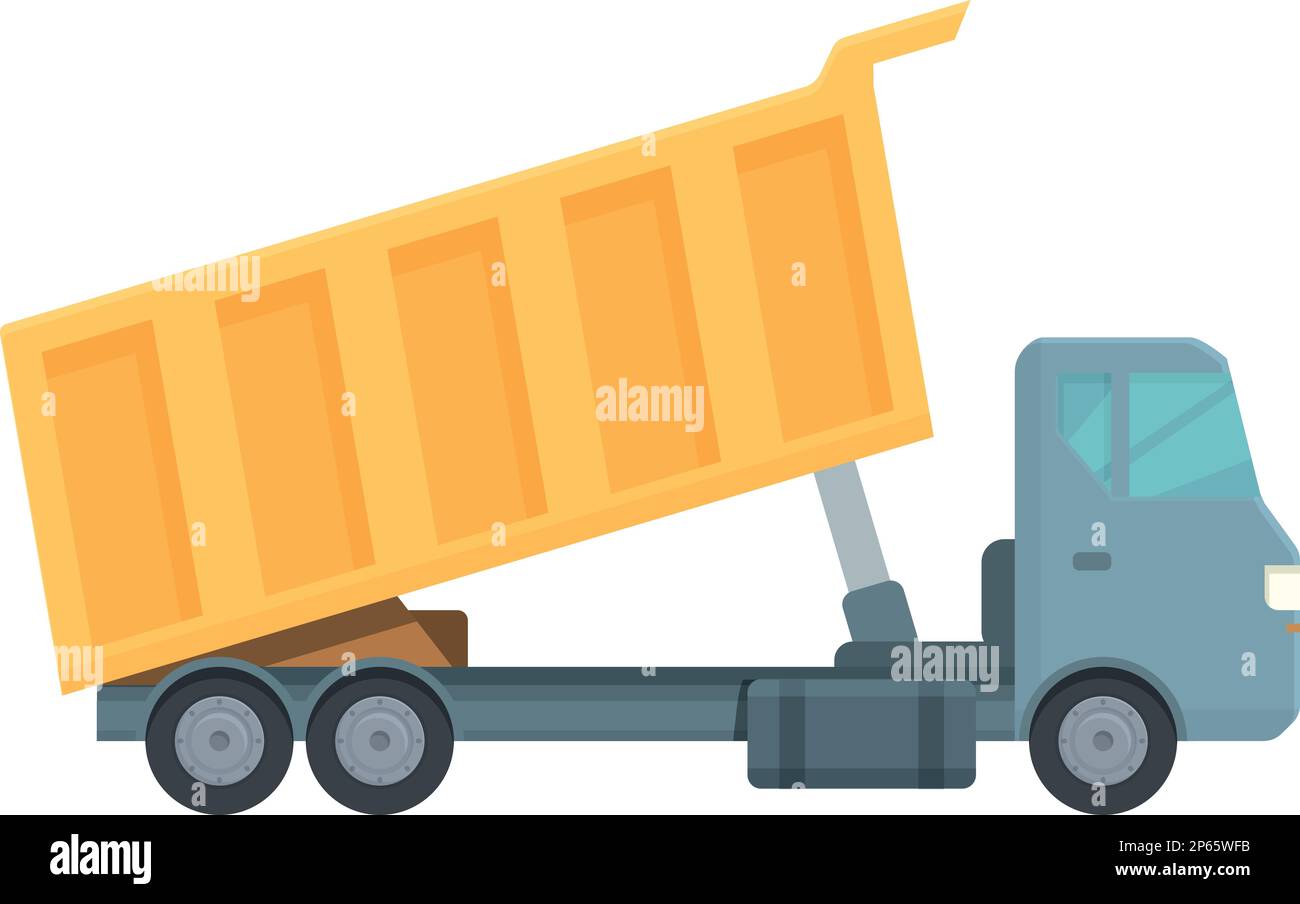 LKW-Kipper-Symbol Cartoon-Vektor. Kippkonstruktion. Kipper Stock ...