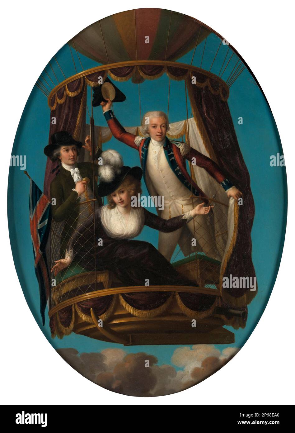 Captain Vincenzo Lunardi mit seinem Assistenten George Biggin und Mrs ...