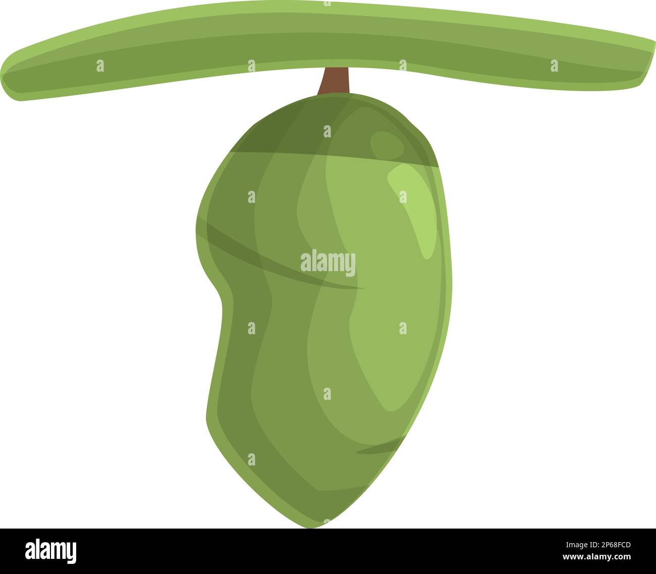 Seidenraupen-Larven-Symbol-Cartoon-Vektor. Naturblatt. Pupa-Insekt ...