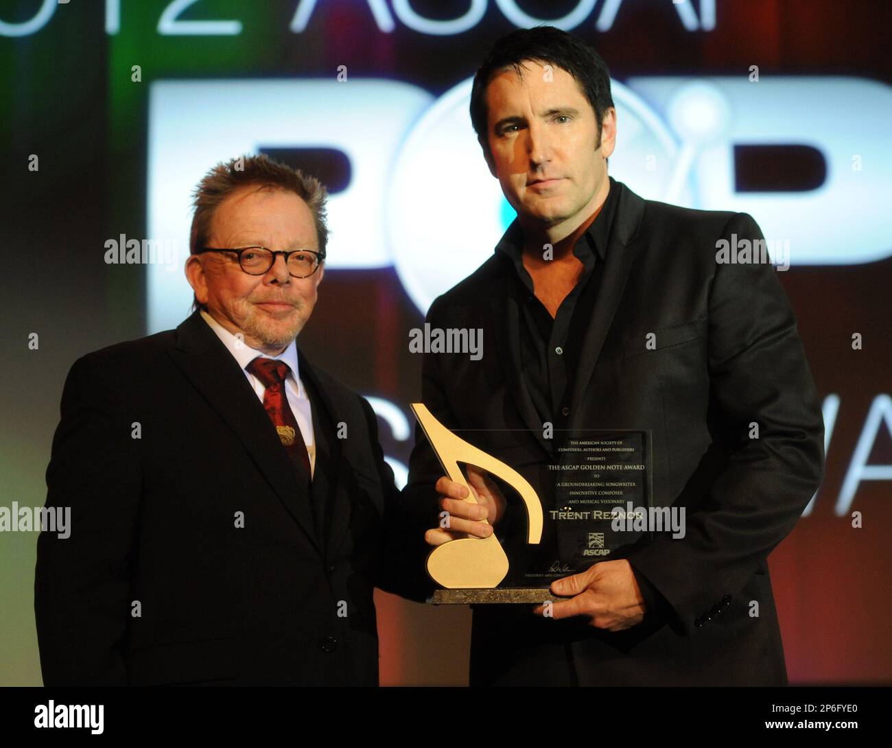 HOLLYWOOD, CA - APRIL 18: ASCAP President Paul Williams (L) presents ...